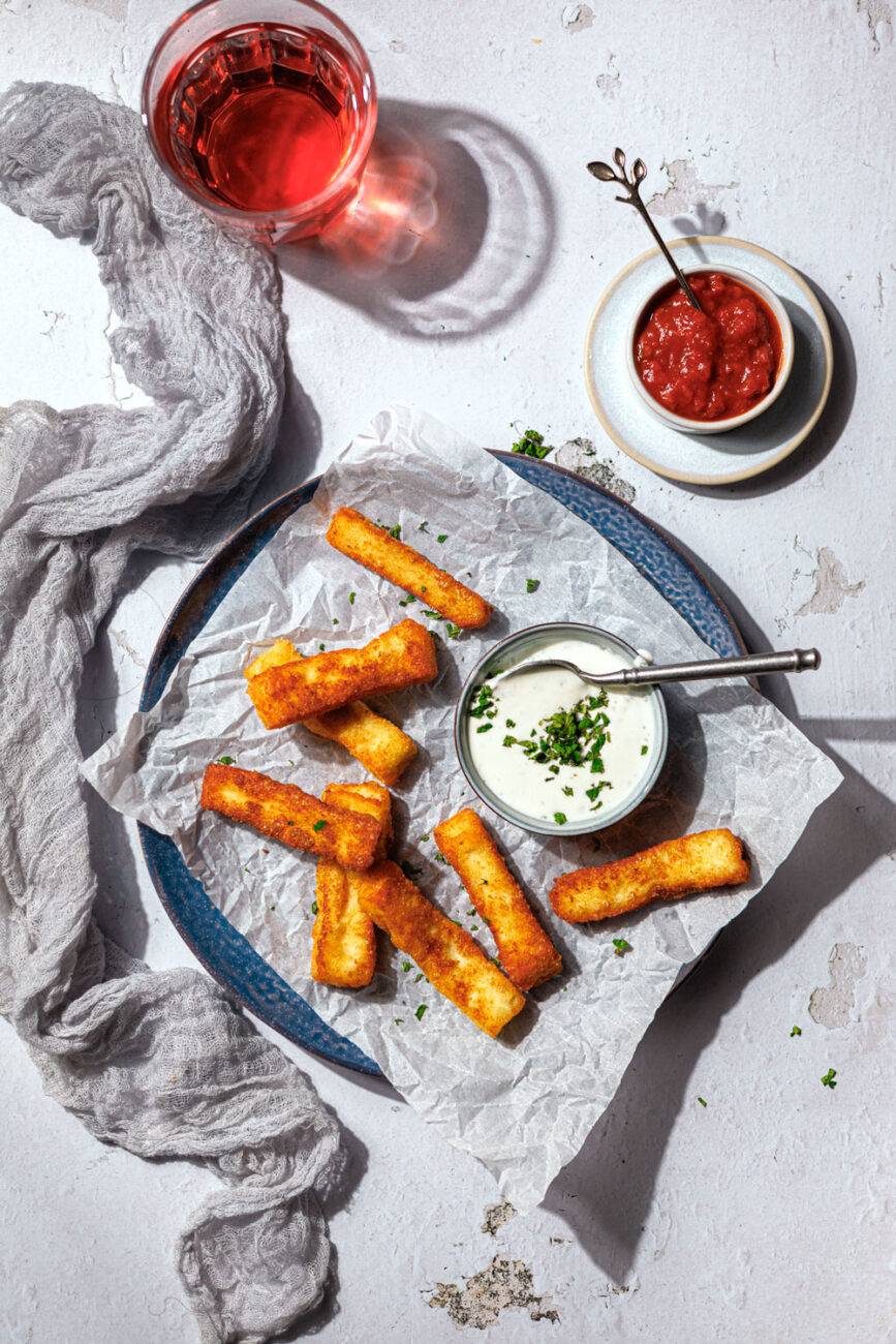 Knusprige Low Carb Halloumi Fries aus der Pfanne & Air Fryer